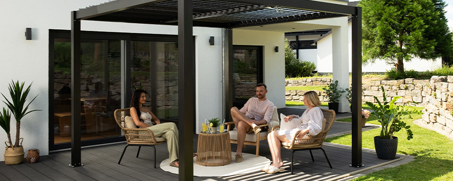 Elektrische Pergola / Terrassenüberdachung "TROJA", verschiedene Größen ...