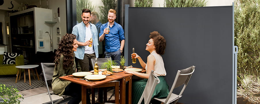 Kassettenmarkise "EXPERT", Elektrische Steuerung mit manuellem Volant