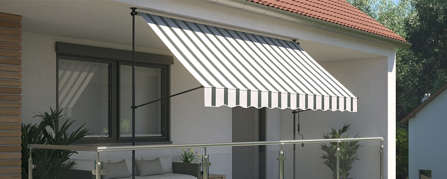 Kassettenmarkise "EXPERT", Elektrische Steuerung mit manuellem Volant