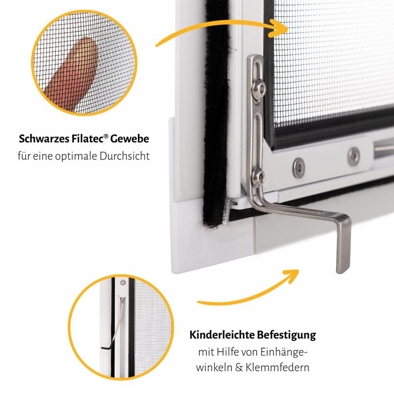 Fliegengitter Fenster "FLEX XL", flächenversetzte Fenster - Alurahmen